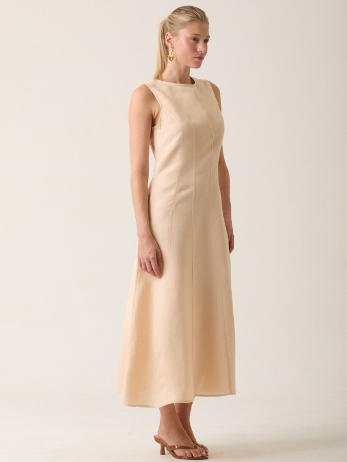 Vestido Largo Filippa Cafe -The Color Wear- Tienda Ropa Mujer